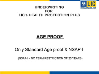 Lic health protection plus 902 | PPT