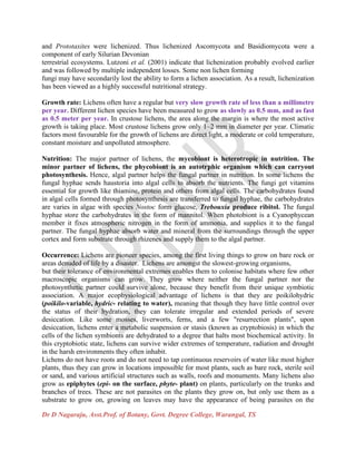 Lichen General Characters by Dr D.Nagaraju | PDF