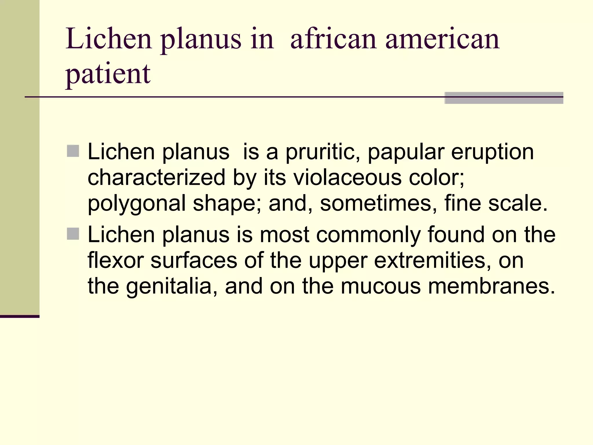 Lichen planus afroamerican people | PPT