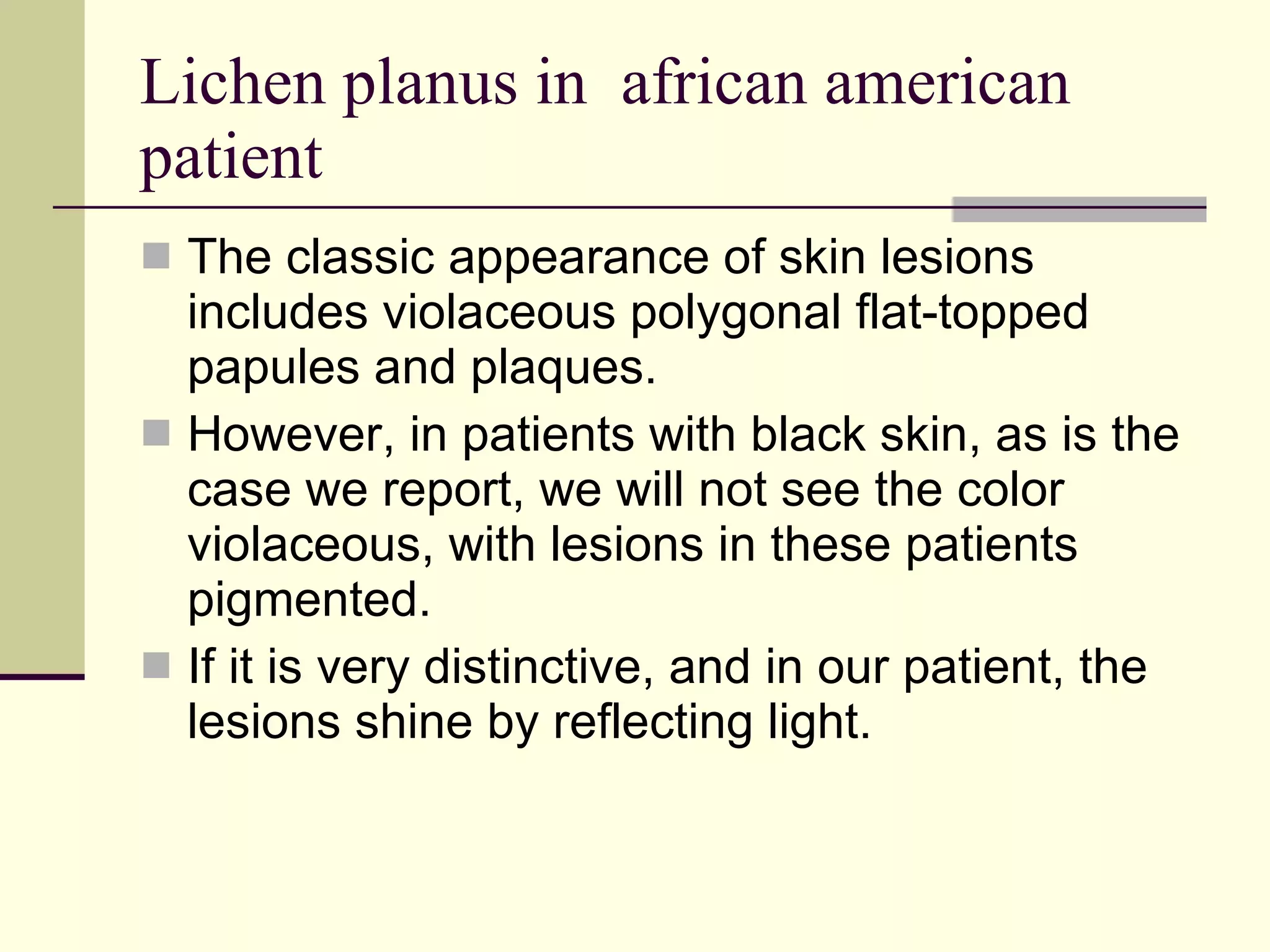 Lichen planus afroamerican people | PPT