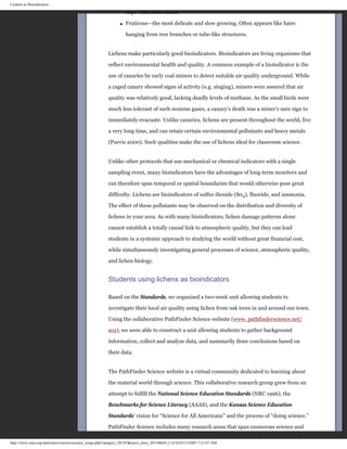 Lichens As Bioindicators | PDF