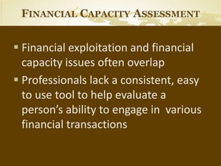 Lichtenberg Financial Decision Screening Scale | PPTX