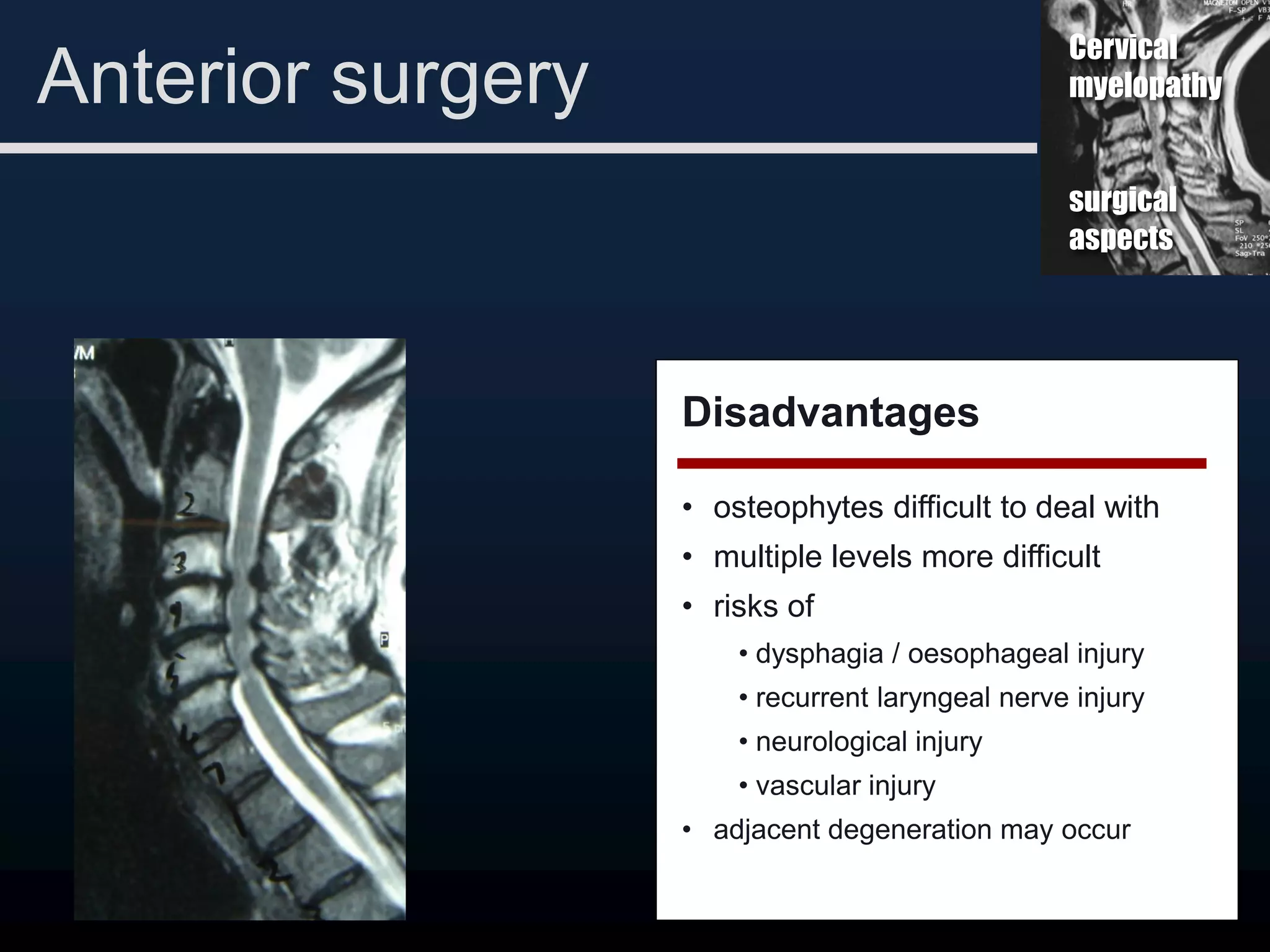 Assessment of the cervical spine in degenerative pathologies | PPT