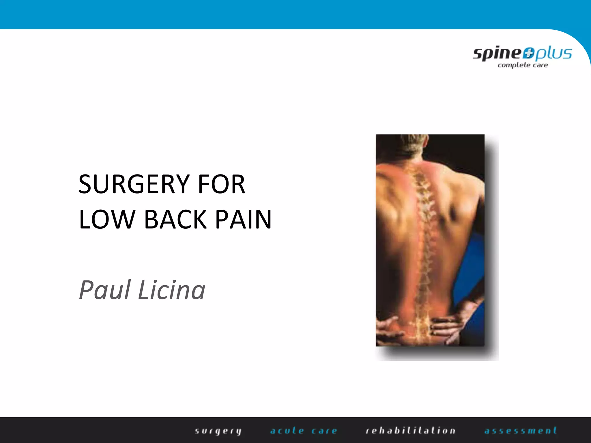 Surgery for low back pain | PPT