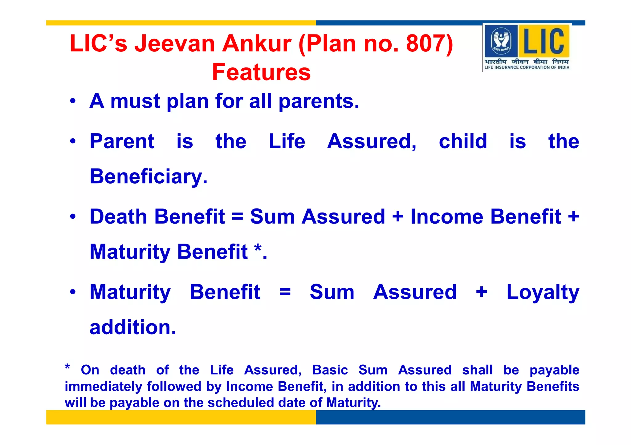 Lic jeevan ankur ppt - emotional atyachar | PDF