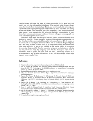 An Overview of Interactive Surfaces: Applications, Sensors, and ...