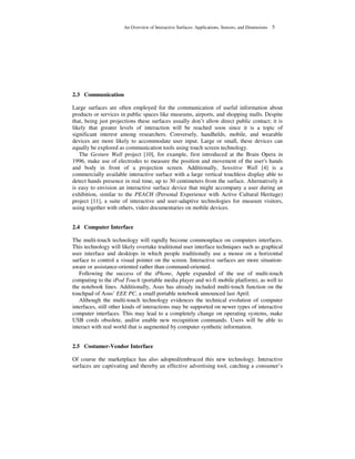 An Overview of Interactive Surfaces: Applications, Sensors, and ...