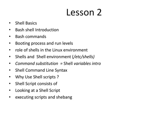 Licão 02 shell basics bash intro | PPT