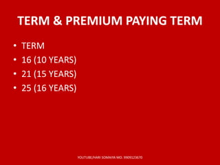Lic plan table 836 lic jeevan labh LAUNCHING 04/01/2016 | PPSX