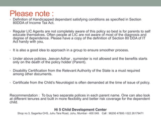 Lic policies for handicaped children | PDF