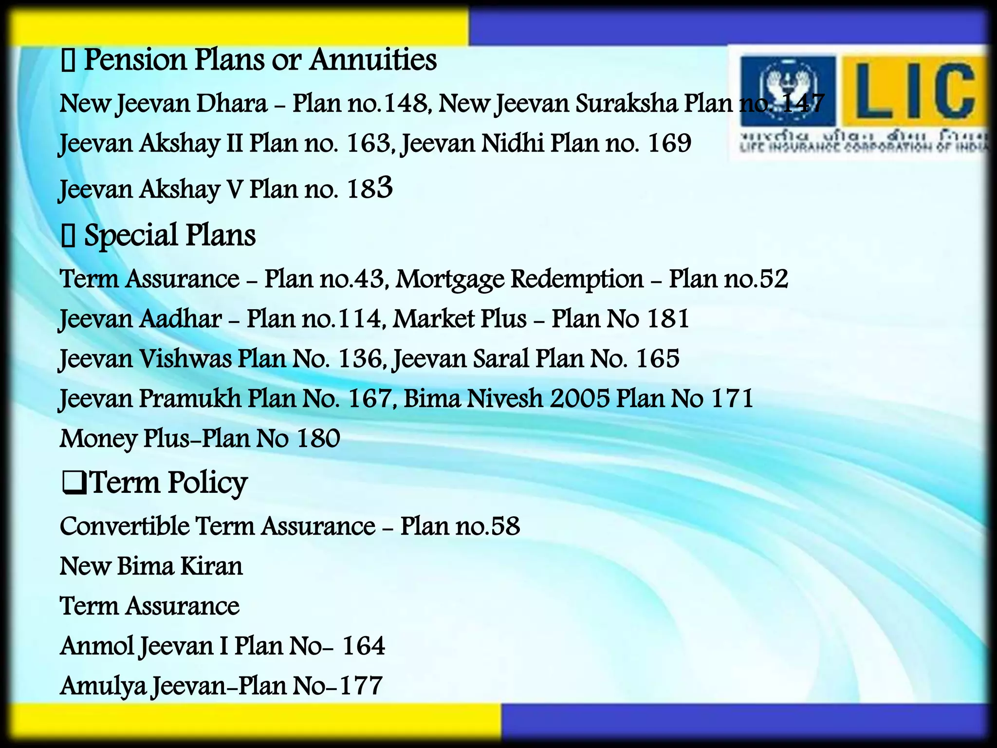Lic plan prasentation | PPTX