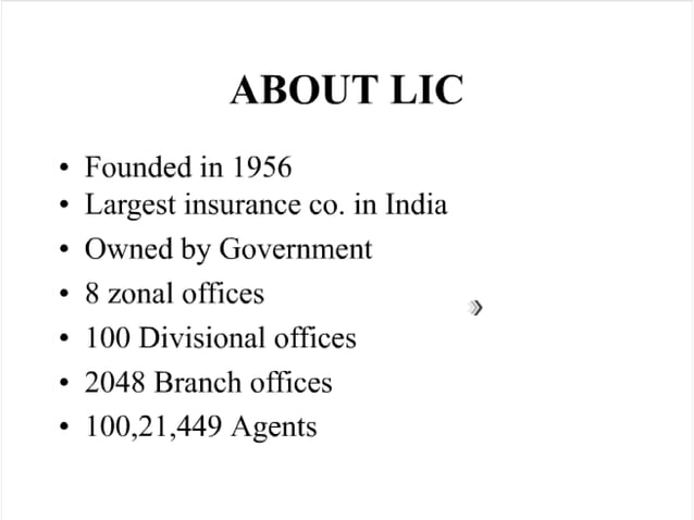 LIC presentation... 001 | PPT