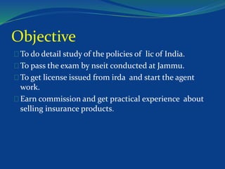 Life insurance project(LIC) | PPTX