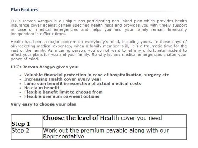 LIC's Delhi JEEVAN AROGYA Table 904 Details Benefits Bonus Calculator ...