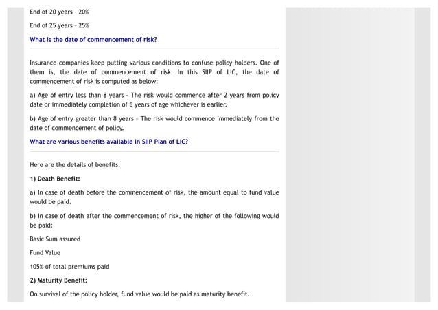 Lic siip ulip insurance plan | PDF | Life Insurance | Insurance