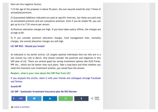 Lic siip ulip insurance plan | PDF