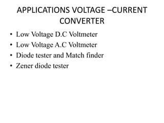 unit 2- OP AMP APPLICATIONS | PPTX
