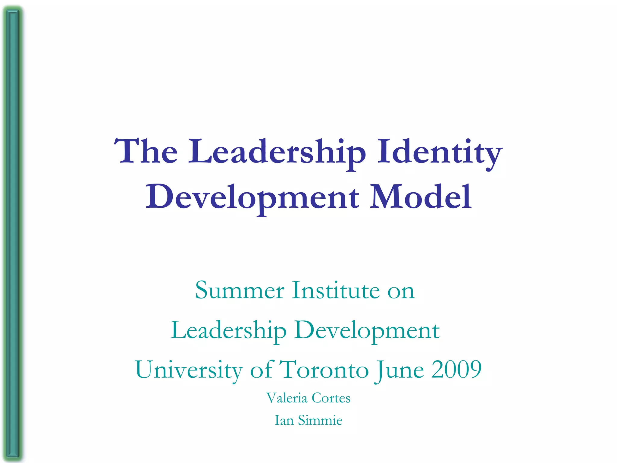 Leadership Identity Development Model | PPT