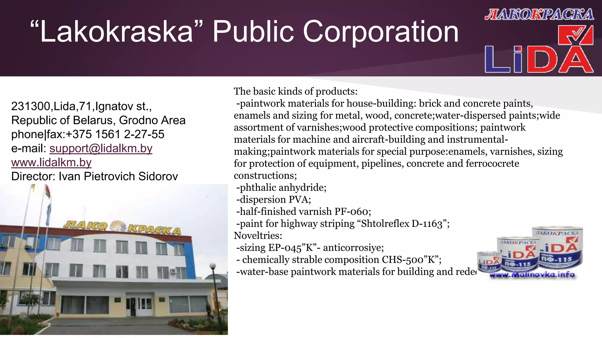 Lida industrial infrastructure | PPTX | Desserts and Baking | Food & Drink