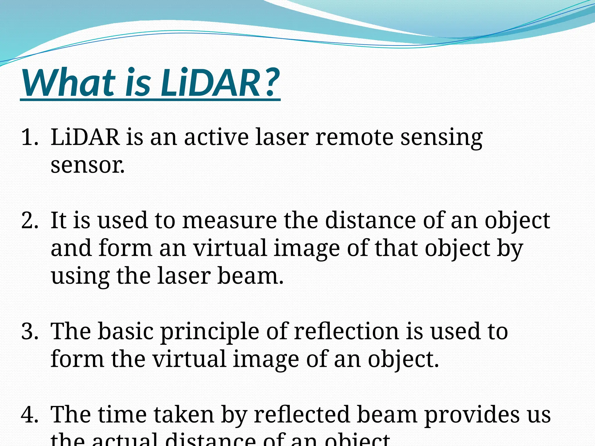 lidar light detection and ranging working | PPTX