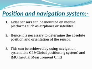 lidar light detection and ranging working | PPTX