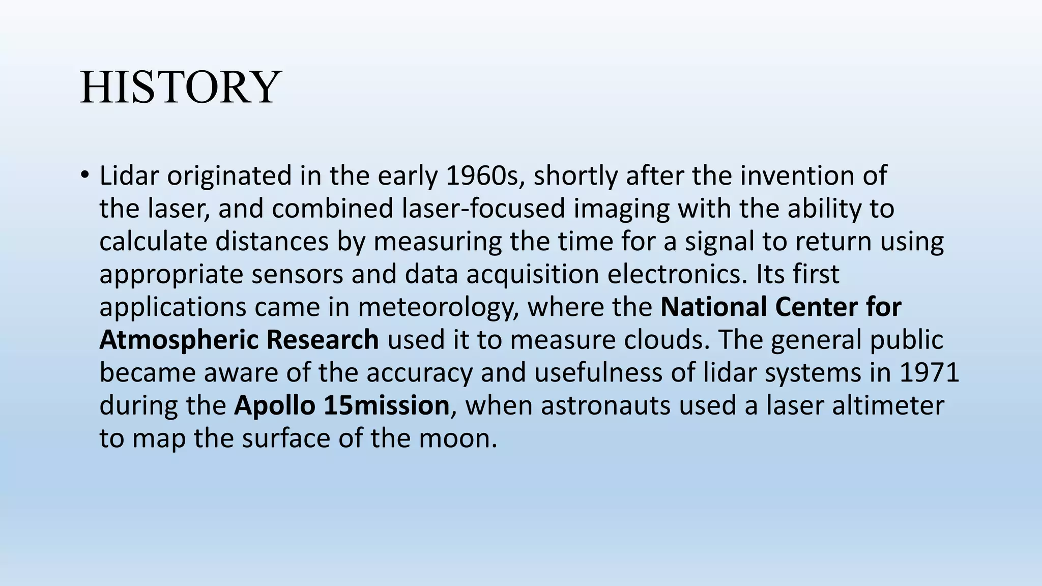 Lidar- light detection and ranging | PPTX