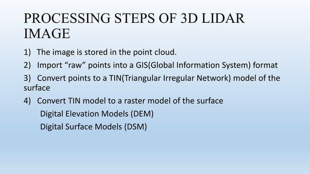 Lidar- light detection and ranging | PPTX | 3-D Graphics | Computer ...