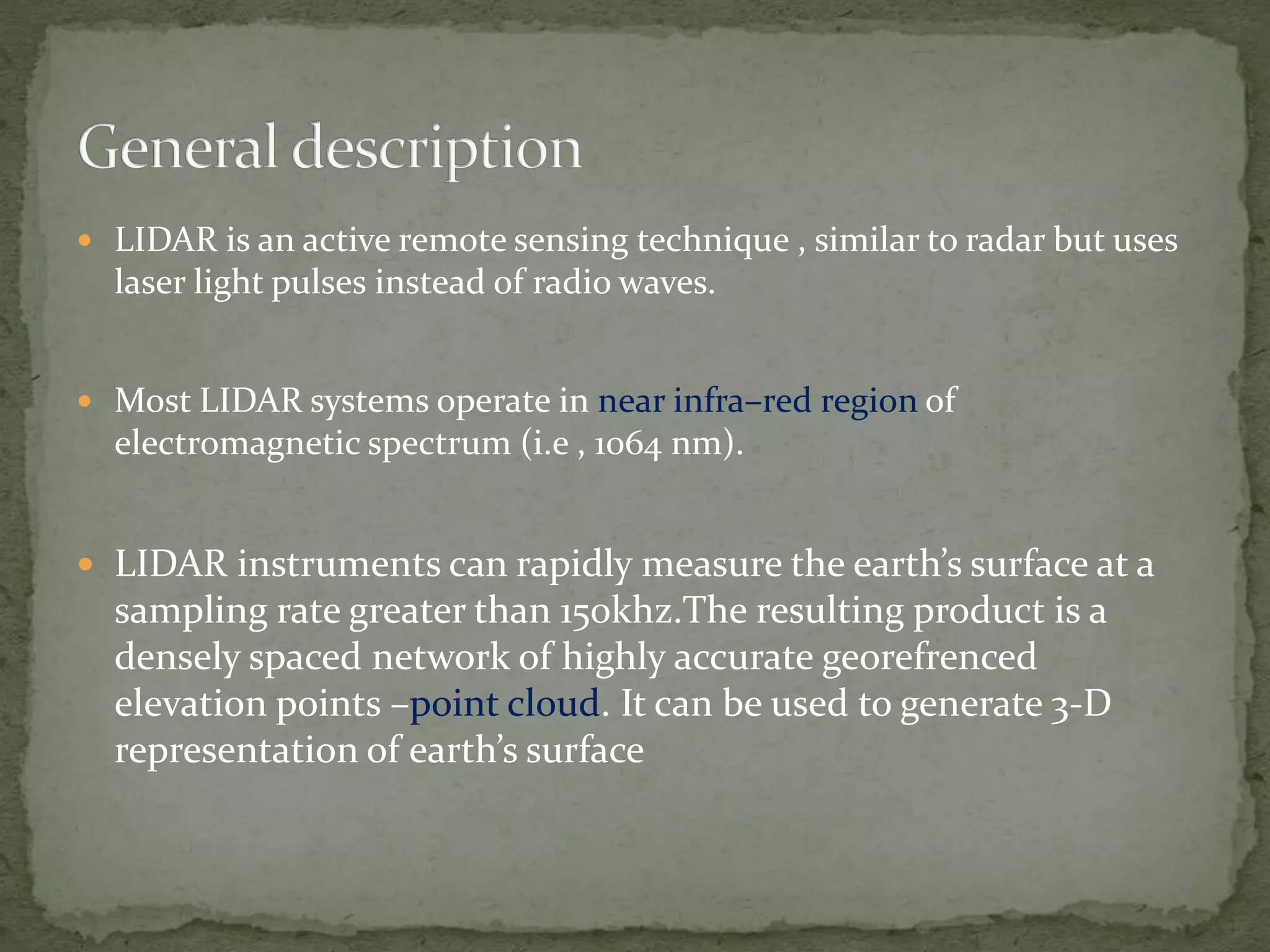 Lidar and sensing | PPTX