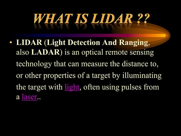 LIDAR | PPTX | Cameras and Camcorders | Consumer Electronics