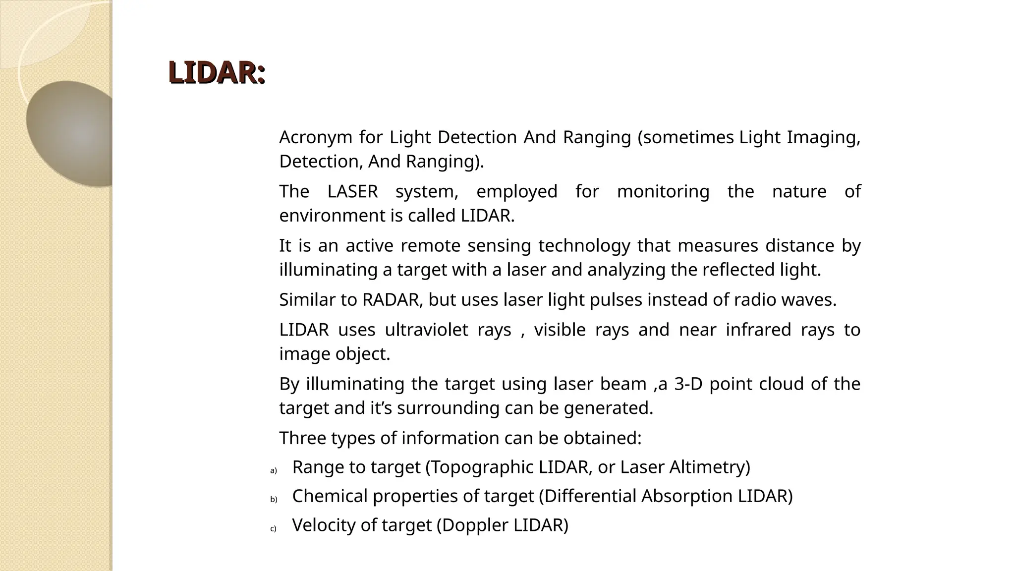 lidarfinalppt-171111172427 2.pptx lidar uses and applications | PPT