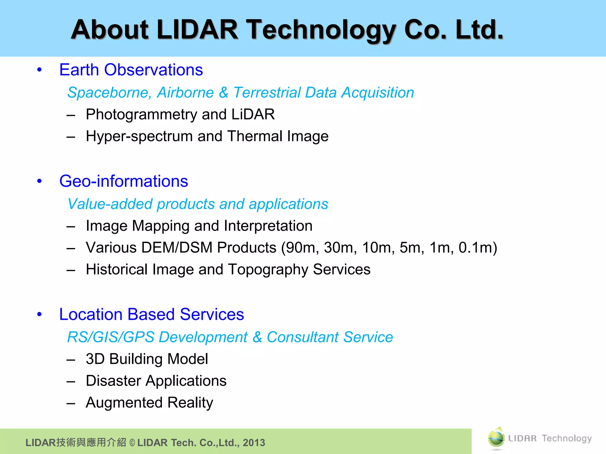 LiDAR Introduction @ #DataWeekend | PDF