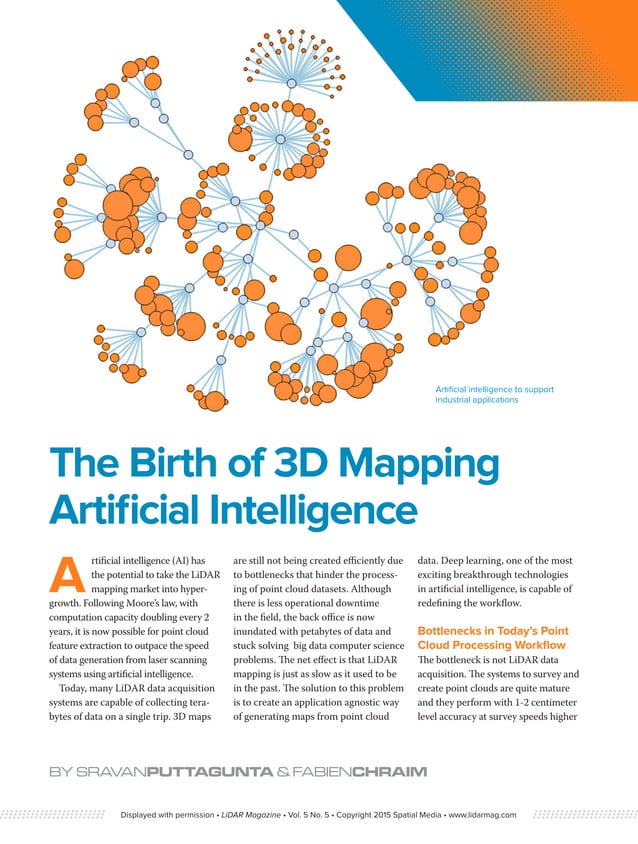 LIDAR Magizine 2015: The Birth of 3D Mapping Artificial Intelligence | PDF