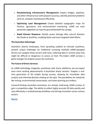 LiDAR Survey Taking Drone Services in Australia to the Next Level | PDF