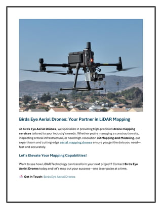 LiDAR Technology: The Key to Accurate 3D Mapping and Modeling | PDF