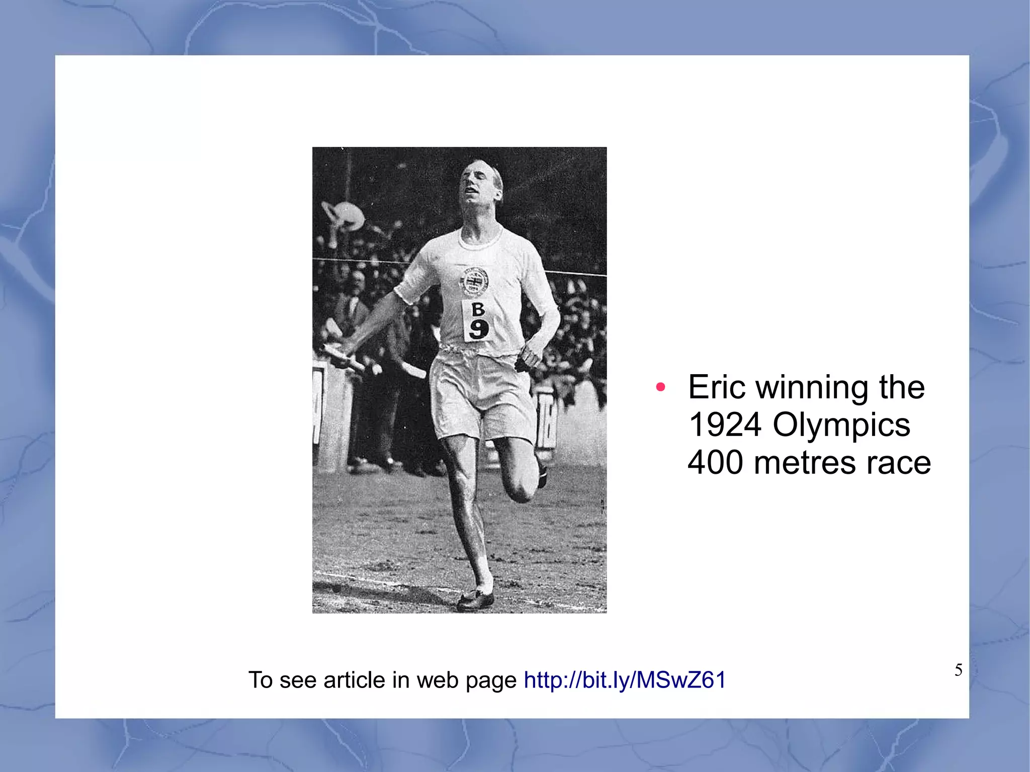 Eric Liddell and the 1924 Olympics | ODP
