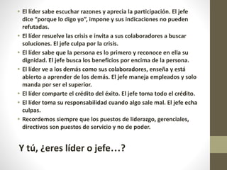 DEFINICIÓN DE LIDERAZGO, diferencia entre líder y jefe .pdf