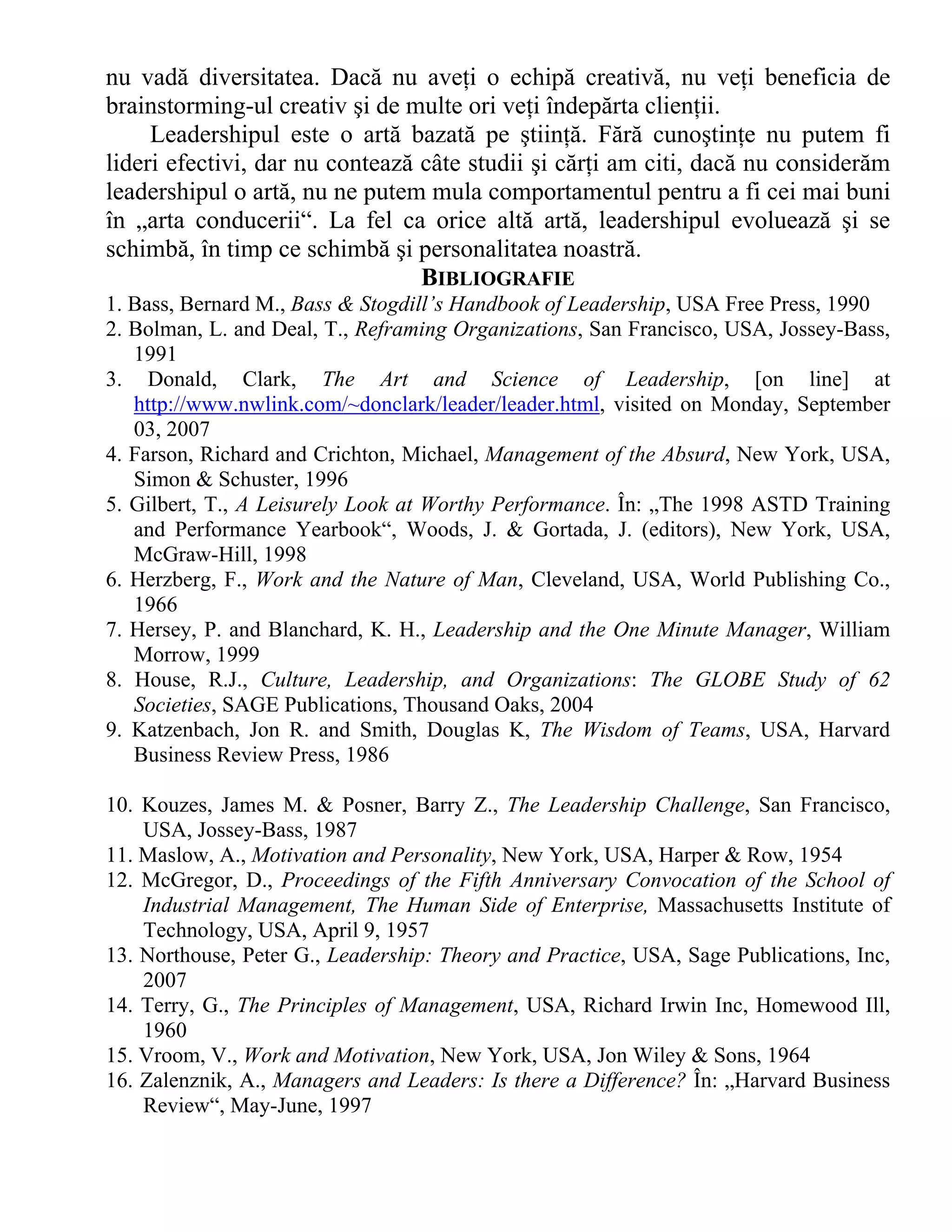 Lidershipul arta sau stiinta | PDF