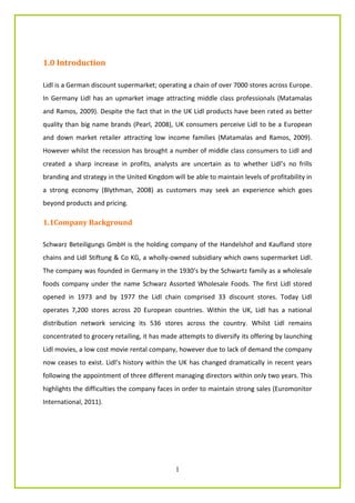 Brand Re-positioning: Lidl | DOCX