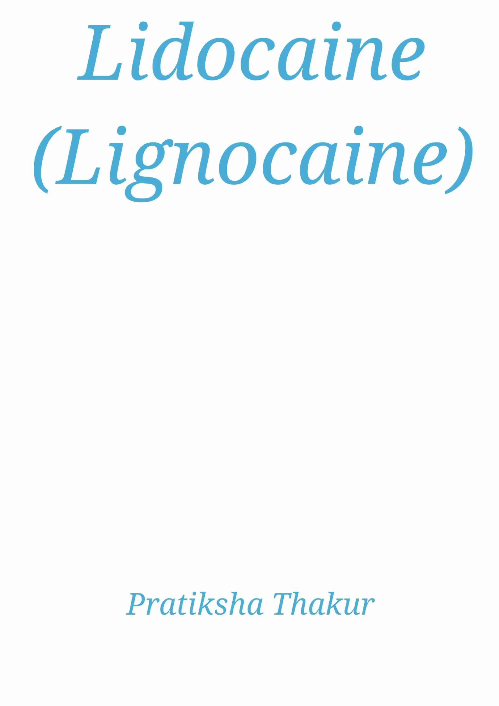Lidocaine | PDF