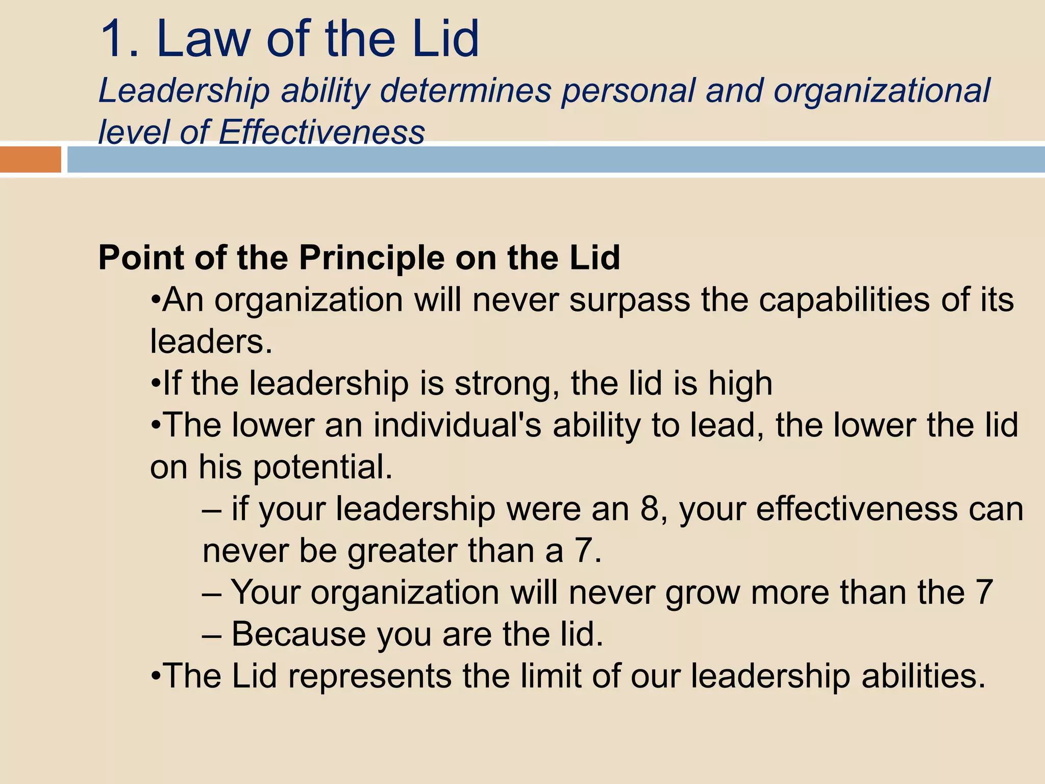 The Law of the Lid | PPTX