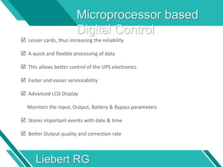 Liebert RG UPS for Regenerative Load Applications | PPTX