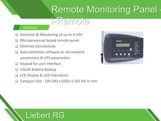 Liebert RG UPS for Regenerative Load Applications | PPTX