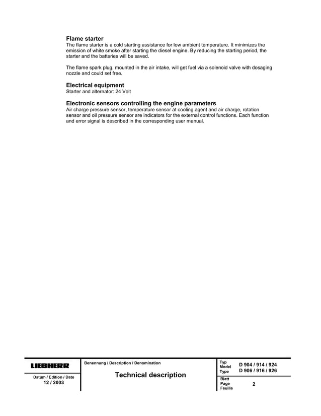 LIEBHERR D904 Diesel Engine Service Repair Manual.pdf | Auto Parts ...