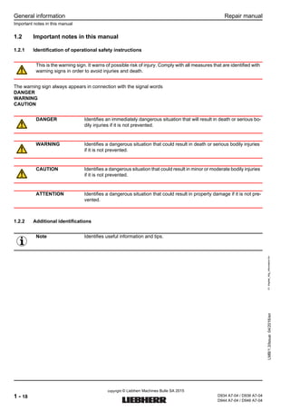Liebherr d934 (a7 04) diesel engine service repair manual | PDF