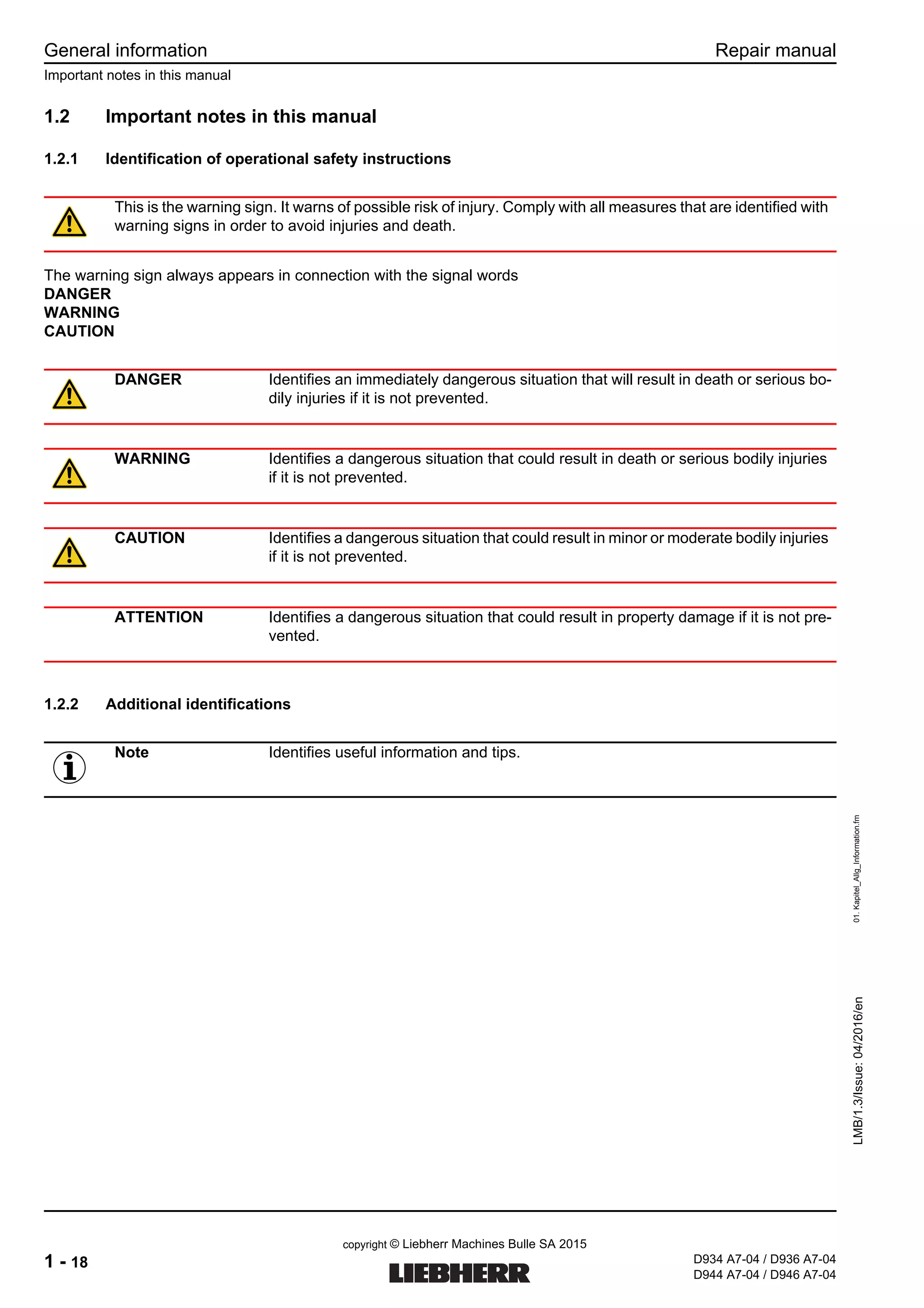 Liebherr d936 (a7 04) diesel engine service repair manual | PDF