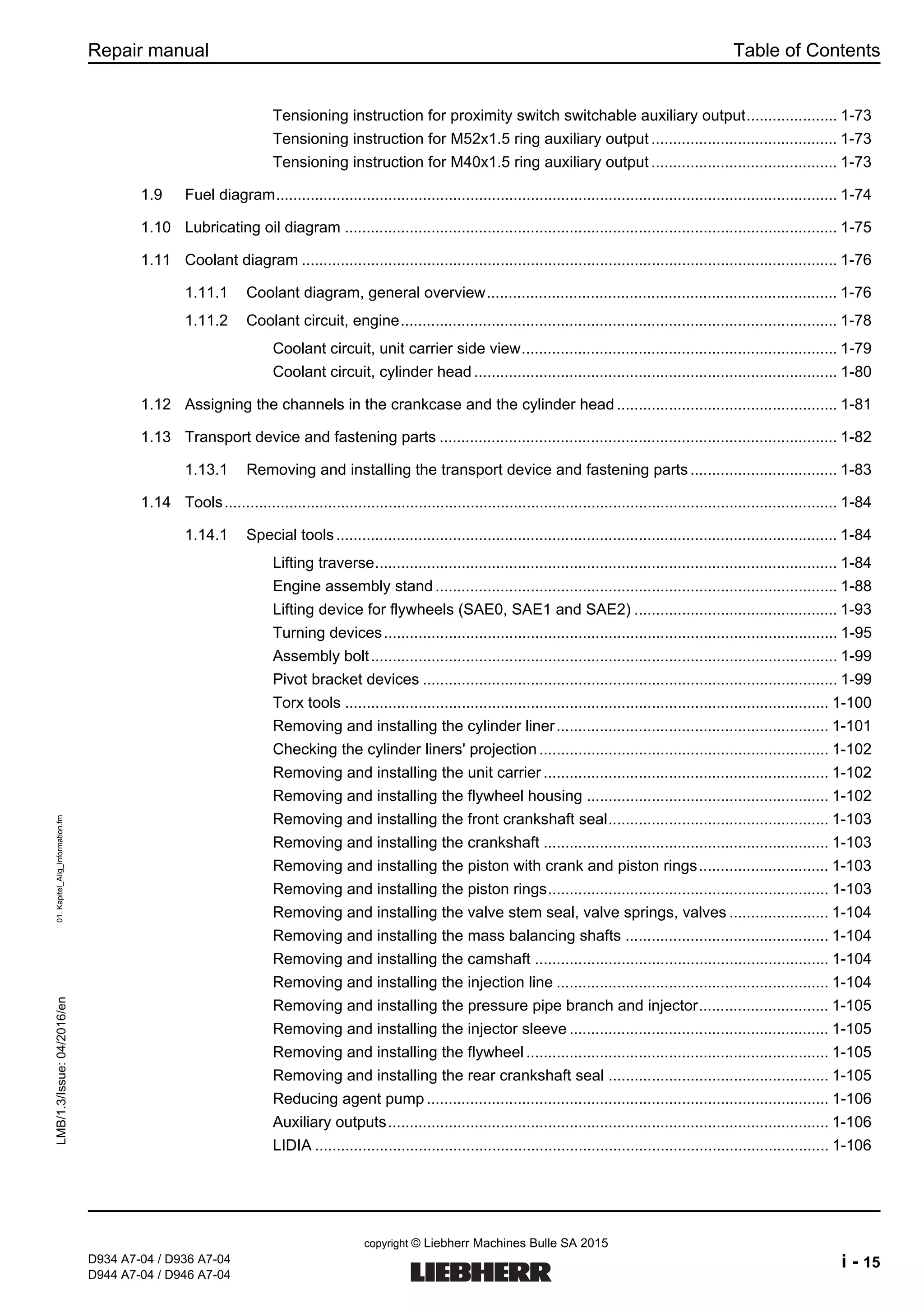 Liebherr d946 (a7 04) diesel engine service repair manual | PDF