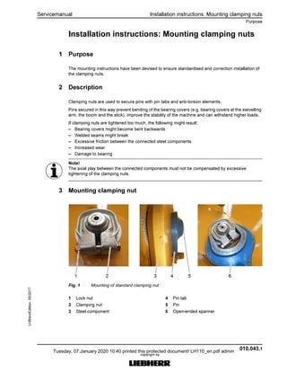 Liebherr lh110 c 1228 (tier4f) hydraulic excavator service repair ...