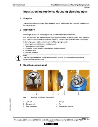 Liebherr lh22 1197 hydraulic excavator service repair manual | PDF