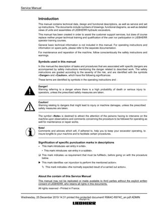 Liebherr r974 c 1011 hydraulic excavator service repair manual | PDF