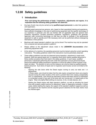 Liebherr rl4 44 litronic series 4 pipe layer service repair manual | PDF